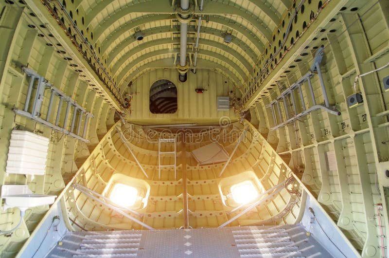 Inside air cargo freighter stock image. Image of dock - 25299345