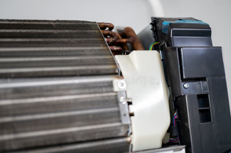 The Inside Compartments of Air Conditioner. (Close-up) Stock Photo ...