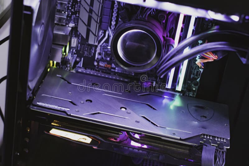 Inside a computer stock image. Image of graphics, blue - 196856711