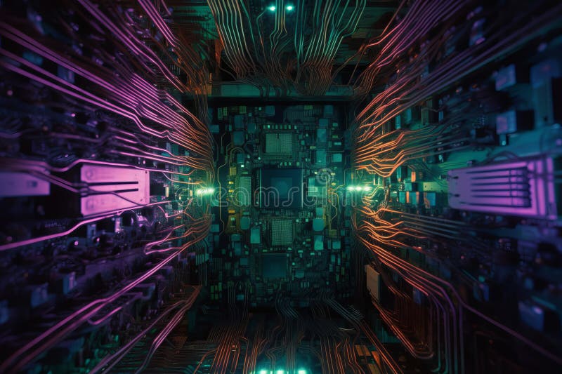 Inside Computer Chip. Generate Ai Stock Illustration - Illustration of ...