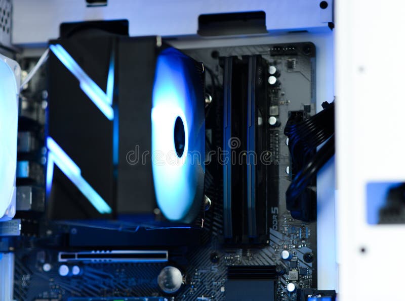 Inside the Computer and Devices a Boards Fans RAM SSD Stock Image ...