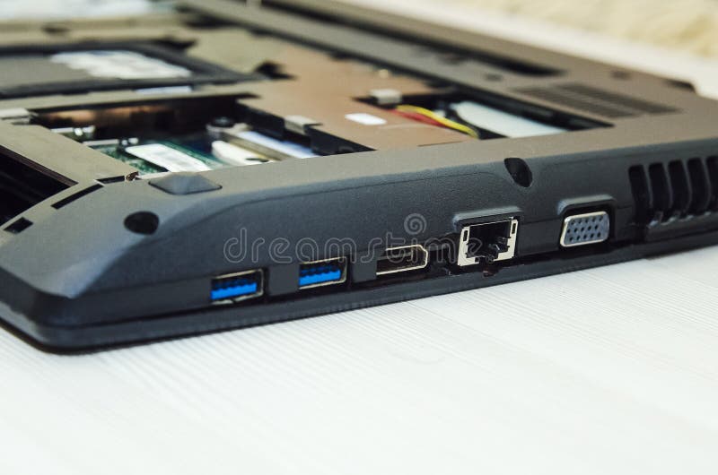 Inside the Computer. Electronic Components of Laptop Stock Image ...