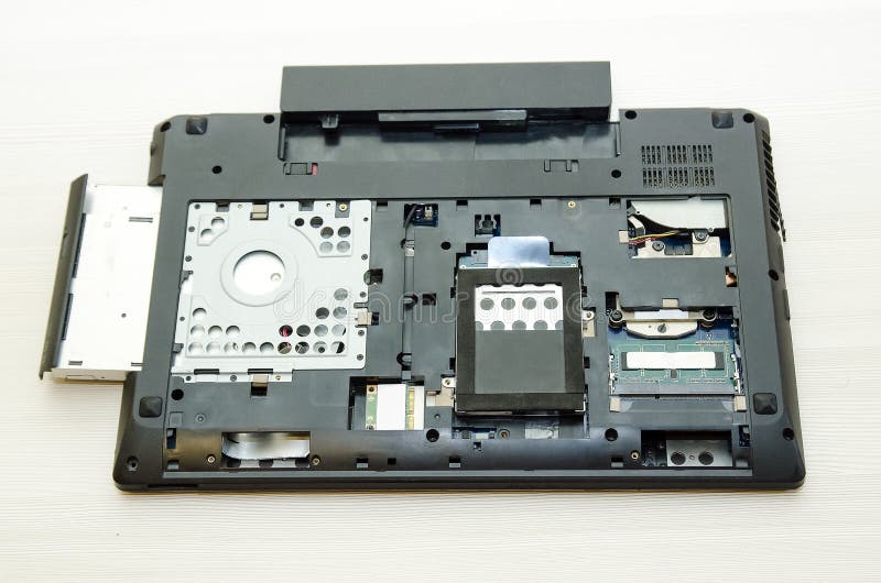 Inside the Computer. Electronic Components of Laptop Stock Image ...