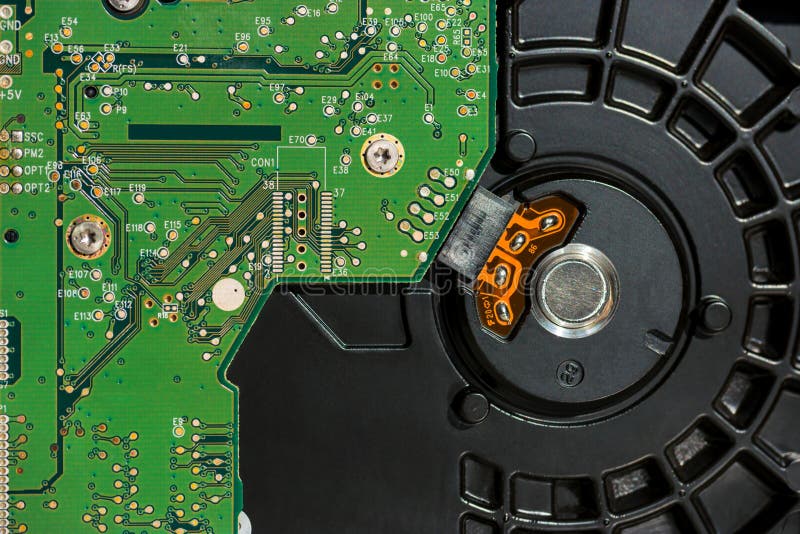 Inside of Computer Hard Disk Drive Stock Photo - Image of inside ...