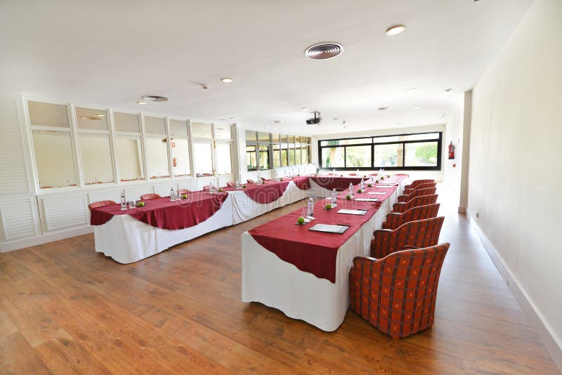 Inside of a Conference Hall with Set-up Chairs and Tables Stock Image ...