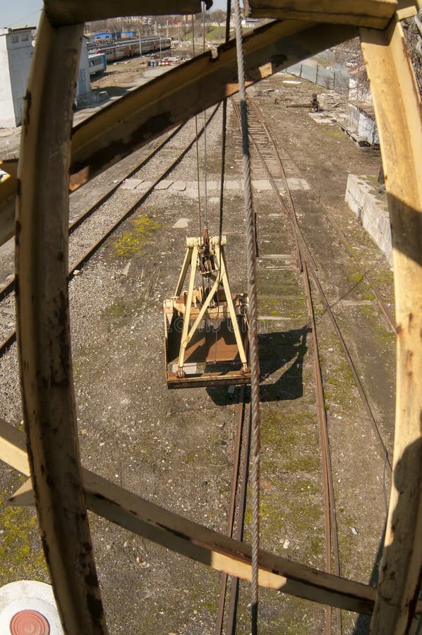View of the Ground from the Boom of a Railway Crane Stock Image - Image ...