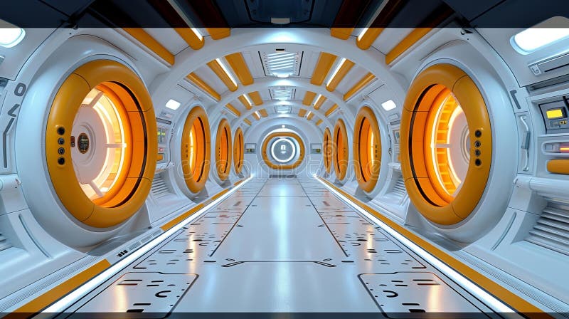 A Modern Research Facility Interior Featuring Circular Observation ...