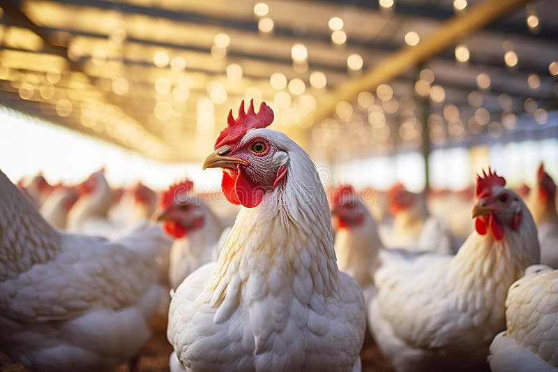 Inside the Coop Chicken Farm Serenity with Poultry Feeding in a ...