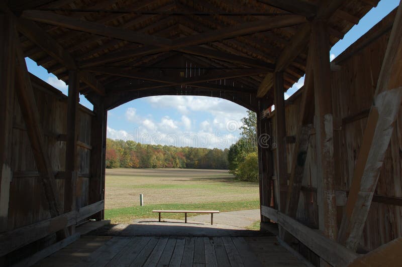 Inside Sachs Covered Bridge Stock Photo - Image of river, crossing ...