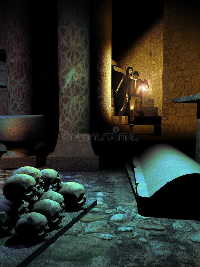 Inside the crypt stock illustration. Illustration of grave - 69889754