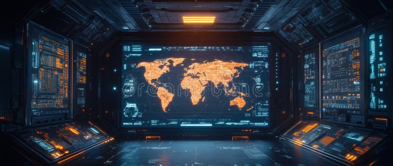 Inside a Cutting-edge Command Center or Spy Base Control Room ...