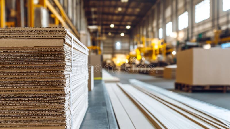 Modern Factory Streamlining Production with Corrugated Cardboard and ...