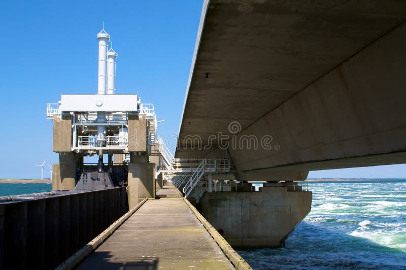 Inside dam-bridge stock photo. Image of bridge, flood - 10789796