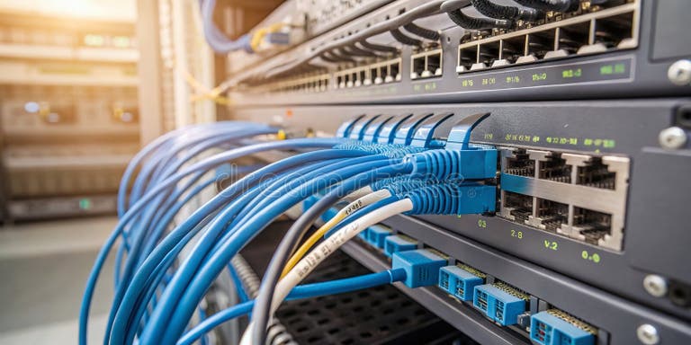 Inside a Data Center a Deep Dive into Server Rack Network Connections and Infrastructure Stock ...