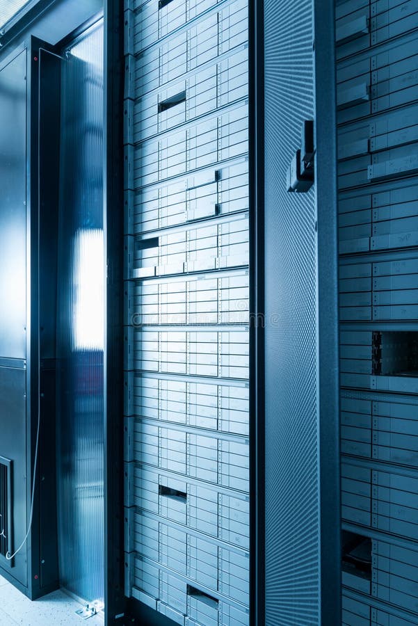 Inside Data Hosting Center - Serve Racks Filled with Hard Drives Stock ...