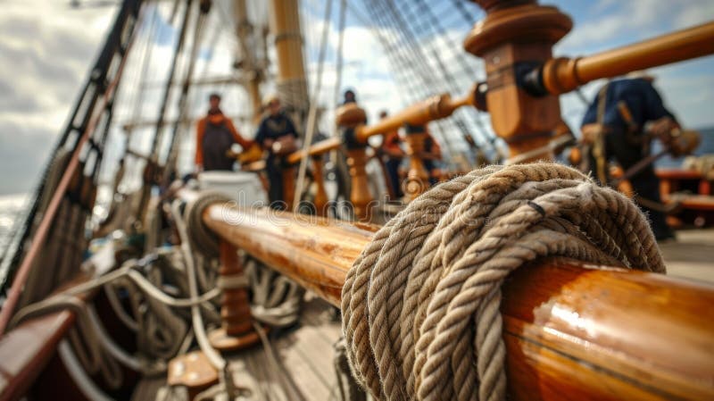 Inside the Deck of a Ship a Group of Sailors are Hard at Work Adjusting ...