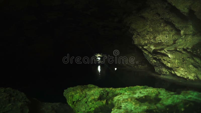 Inside the Deep Cave Lit Lantern. Stock Footage - Video of fertile ...