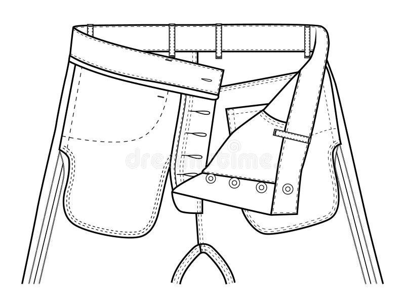 Inside Denim Jeans Pant Front Part Inside Vector Art Design Stock ...