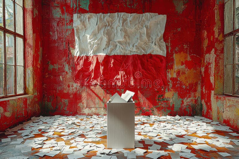 Inside a Deserted Room, we Find an Abandoned Voting Booth Surrounded by ...