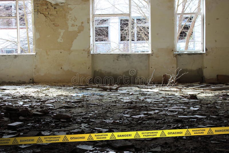 Inside of the Deserted School in Chernobyl Zone. Ukraine Stock Image ...