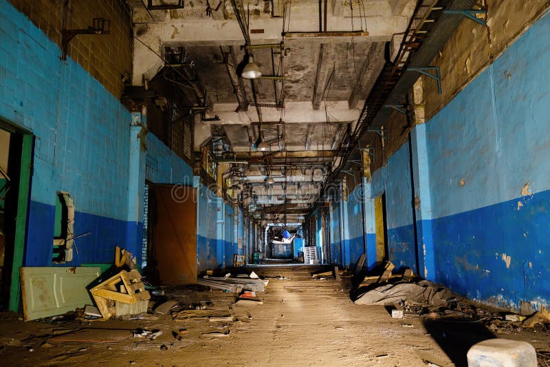 Inside Destroyed Office Building. Consequences of Attack Concept Stock ...