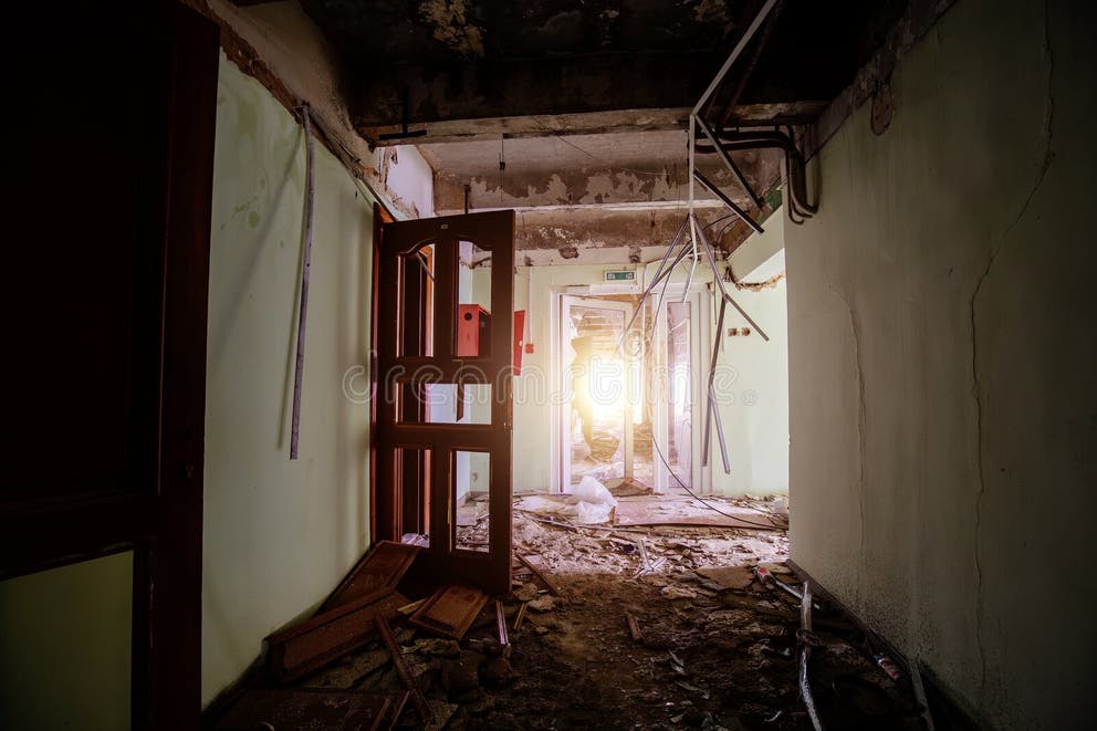 Inside Destroyed Office Building. Consequences of Attack Concept Stock Photo - Image of destroy ...