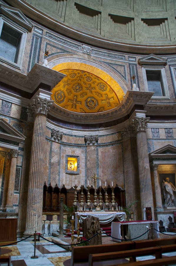 Inside The Pantheon, Rome, Italy Stock Photo - Image of religious ...