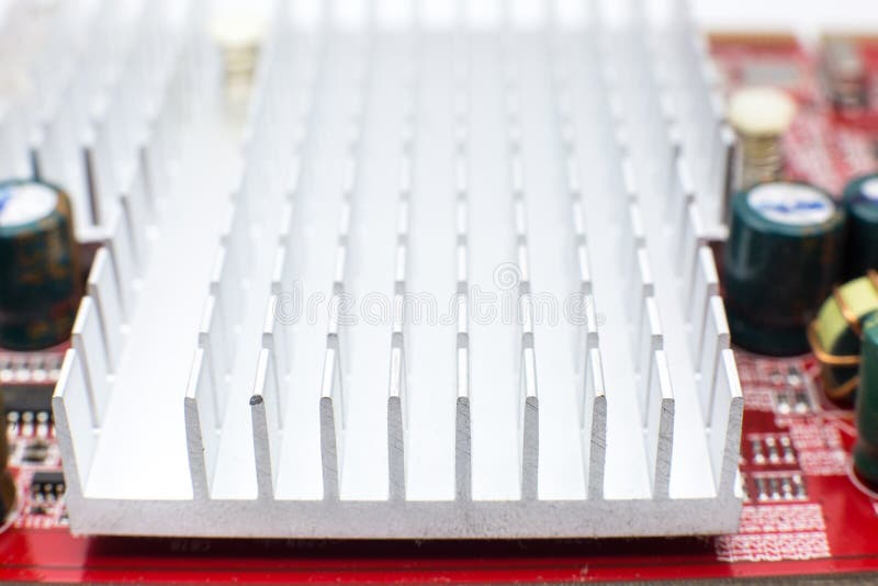 Inside Details of the Personal Computer. Microcircuit, Close Up Stock ...