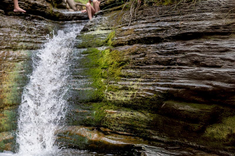 Inside the Devils Bathtub Waterfall and Pool As People Slide in ...