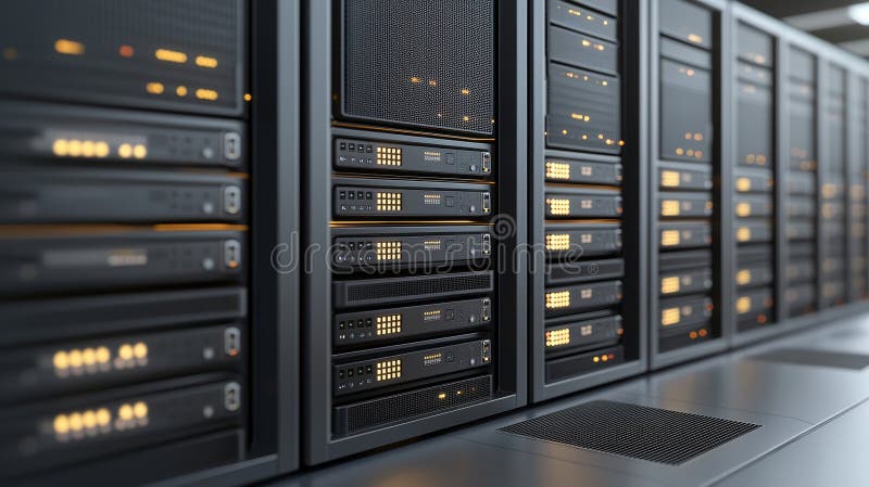 Inside the Digital Engine Room, a Row of Servers Powering the Modern ...