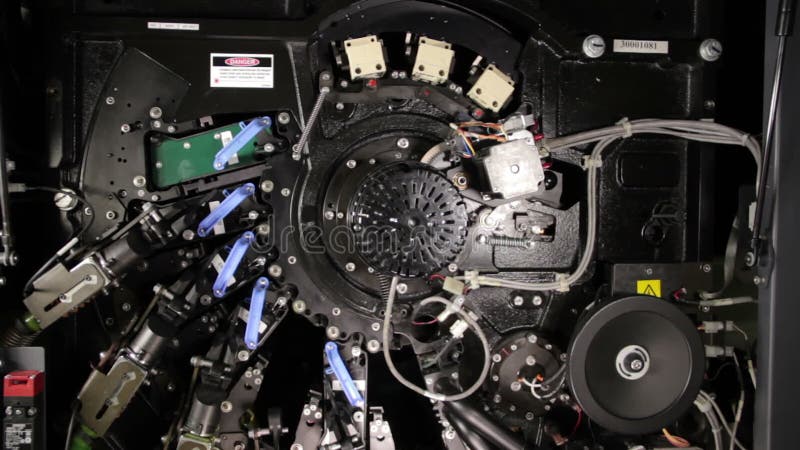 Inside of a Digital Robotic Press Offset Colour Printer Stock Footage ...