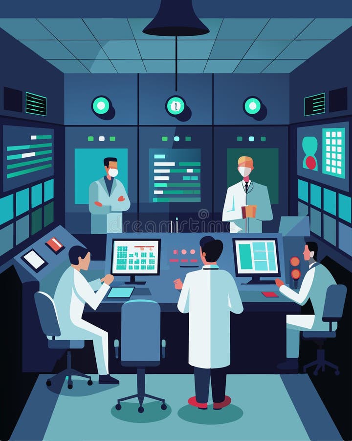 Inside a Dimly Lit Control Room Operators Monitor and Adjust the Various Stages of Treatment ...