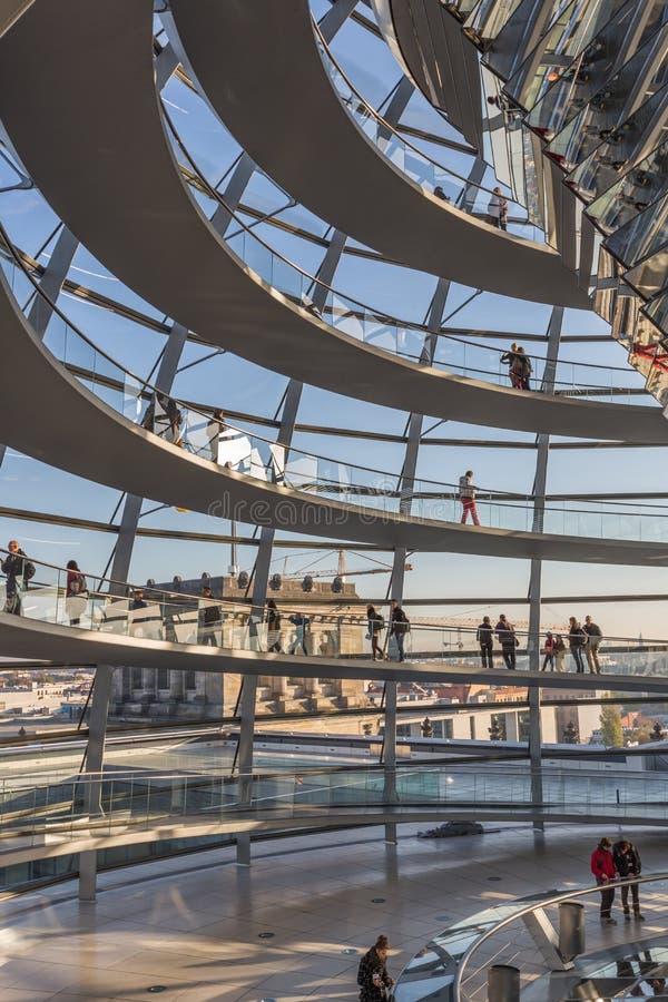 The Inside of the Dome of the Reichstag Building. Editorial Stock Image ...