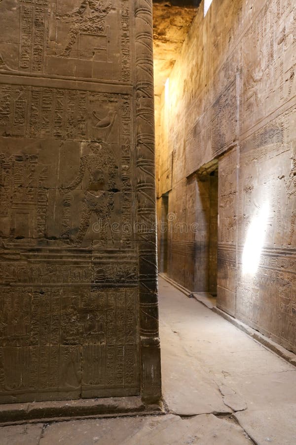 Inside of Edfu Temple in Edfu, Egypt Stock Photo - Image of horus ...