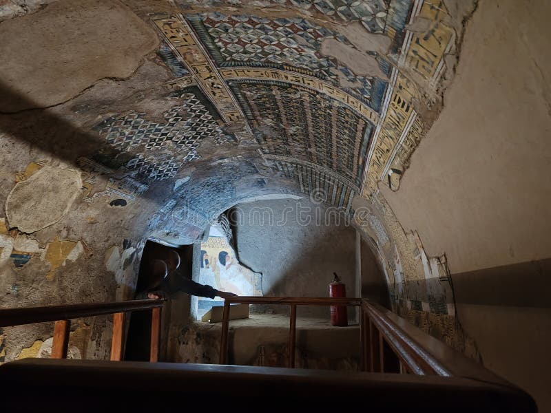 Inside the Egyptian Tomb. stock image. Image of building - 375678585
