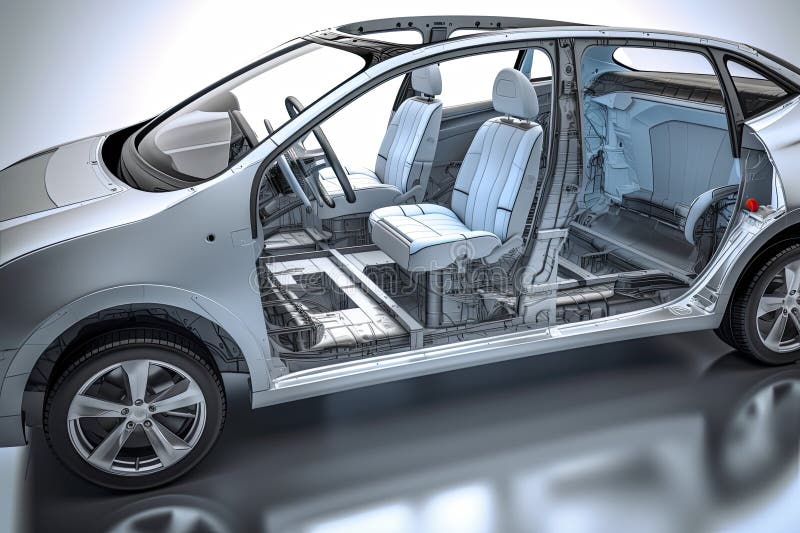 Inside Electric Car.3d Render and Illustration Stock Illustration ...
