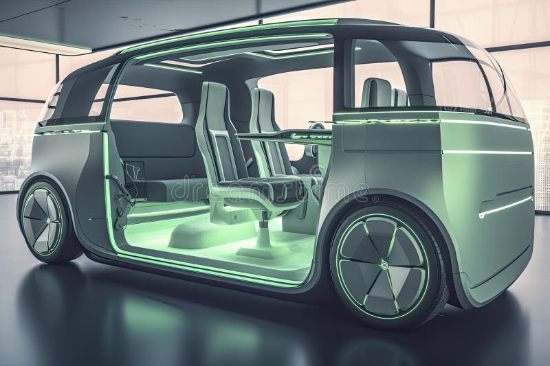 Inside Electric Car.3d Render and Illustration Stock Illustration ...
