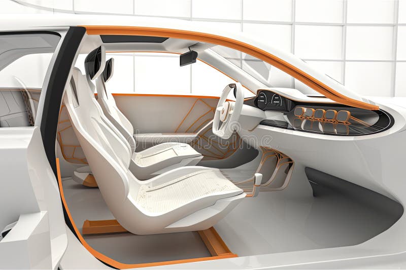 Inside Electric Car.3d Render and Illustration Stock Illustration ...