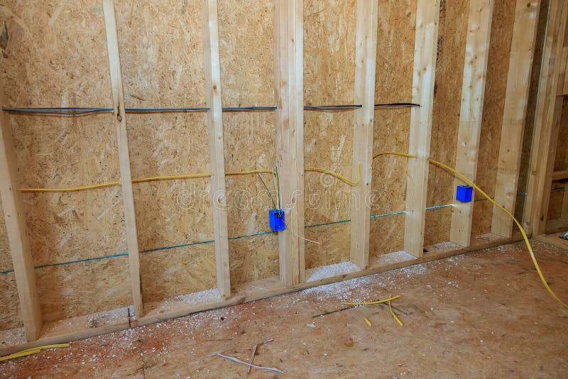 Wiring in New Home Under Construction Interior View of Electrical Box ...