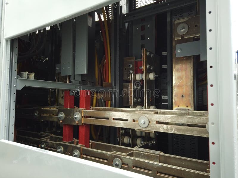 Inside of Electrical Switchgear Stock Photo - Image of buss, lighting ...