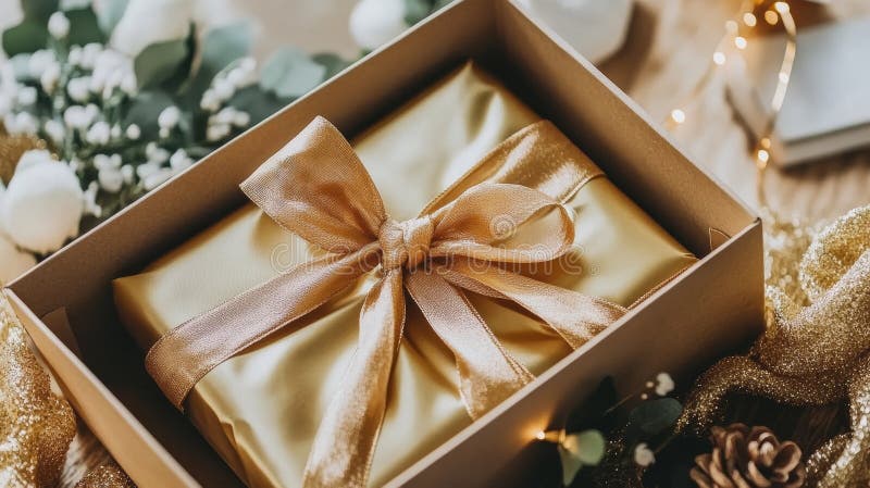 Inside an Elegantly Wrapped Package, a Luxury Handbag is Carefully ...