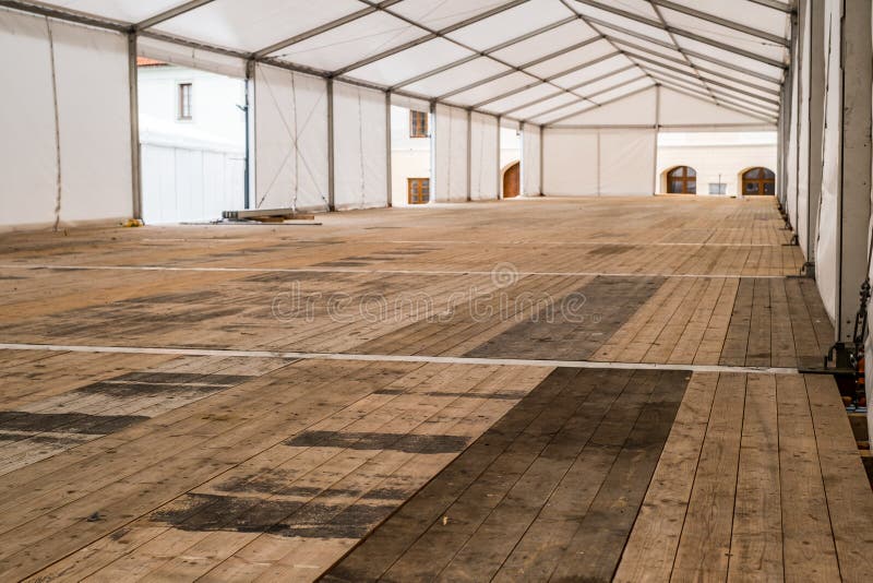 Inside Empty Big Canvas Tent Stock Image - Image of closeup, beam ...