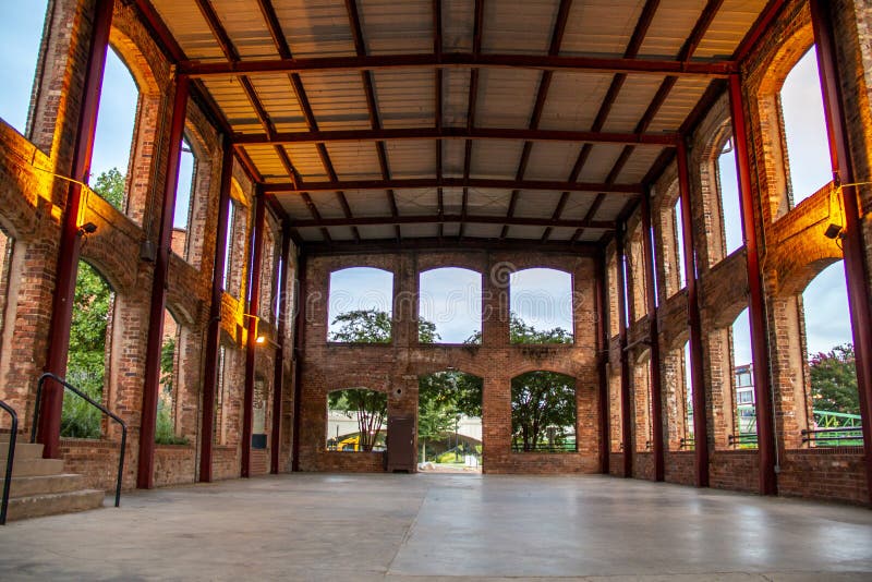 Inside of an Empty Brick Building at a Construction Site Stock Photo ...
