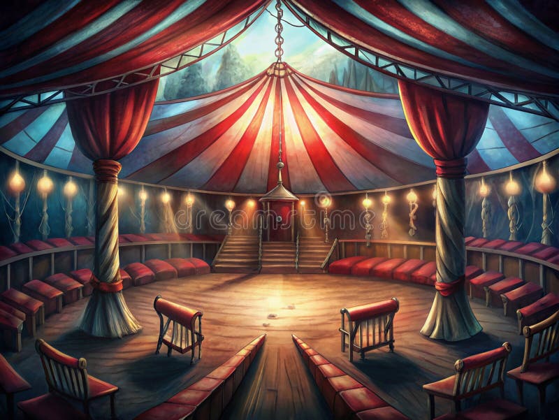 Inside an Empty Circus Tent Stock Illustration - Illustration of ...