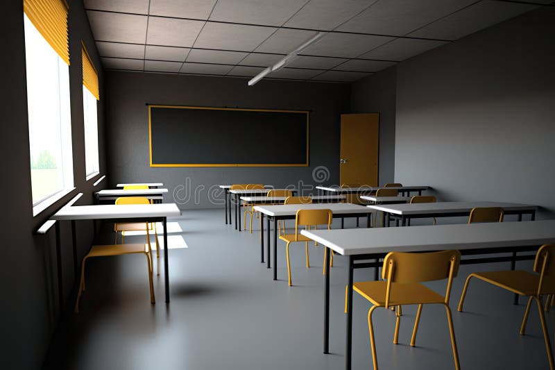 Empty classroom stock illustration. Illustration of space - 272773588