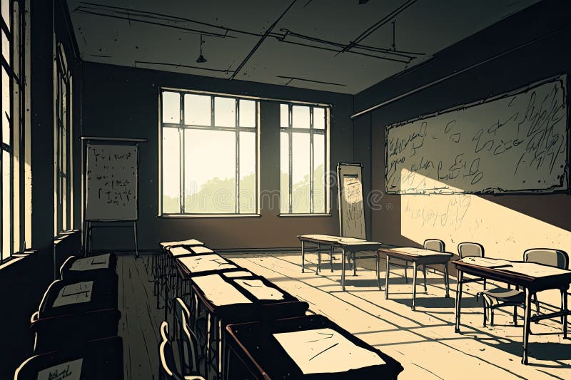 Empty classroom stock illustration. Illustration of learning - 272773600
