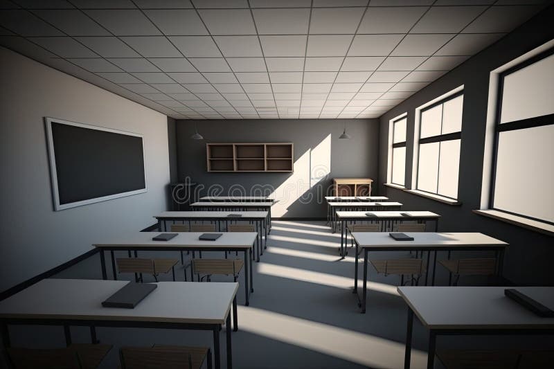 Empty classroom stock illustration. Illustration of copy - 272773610