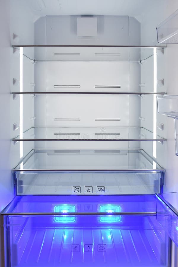 Inside of Empty and Clean Modern Refrigerator, Freezer Stock Photo ... Inside of Empty and Clean Modern Refrigerator, Freezer Stock Photo ...