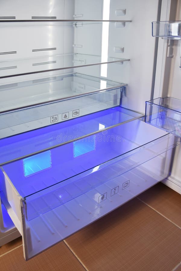 Inside of Empty and Clean Modern Refrigerator Stock Image - Image of ...
