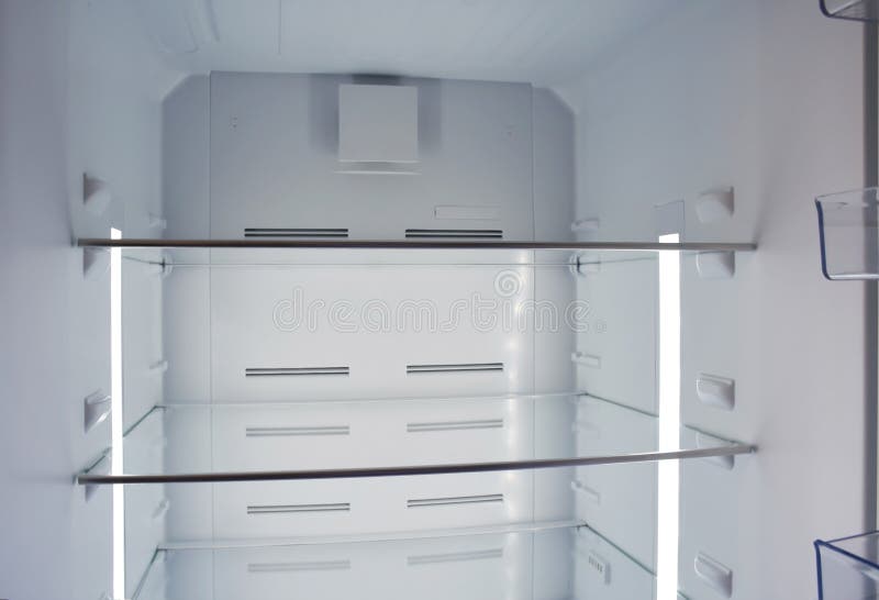 Inside of Empty and Clean Modern Refrigerator, Freezer Stock Image ...